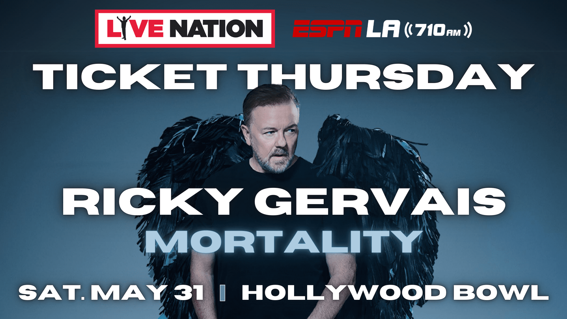 Ticket Thursday - Ricky Gervais: Mortality - Good Karma Brands